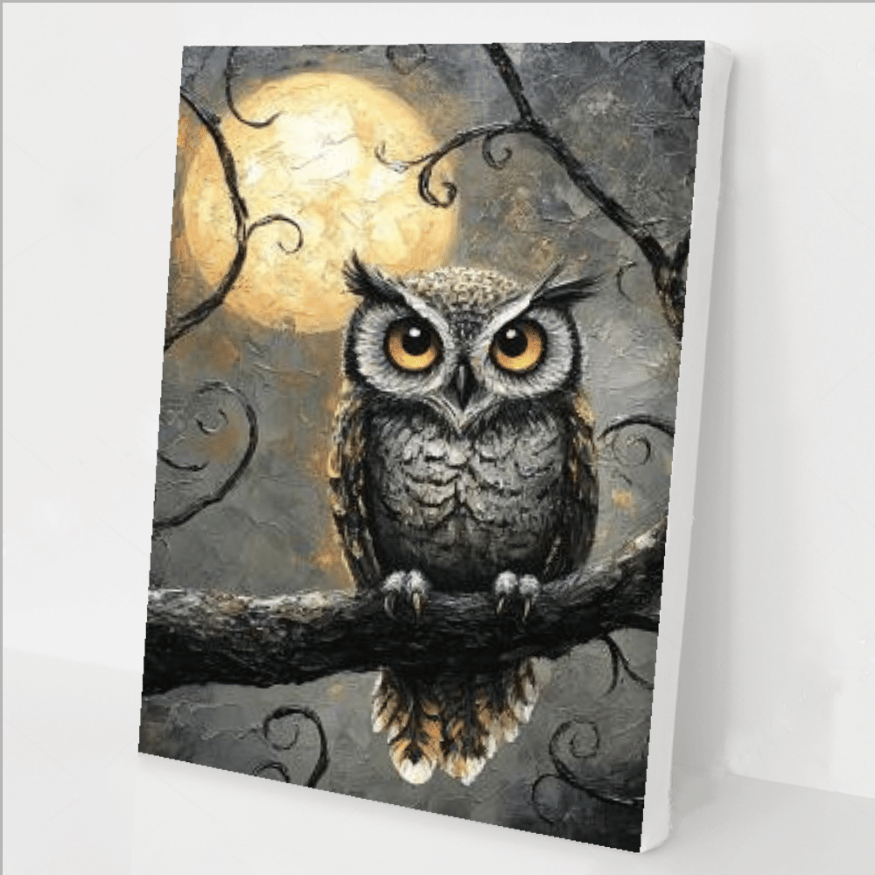 Paint Plot An Owl in the Moonlight kit Paint by Number kit